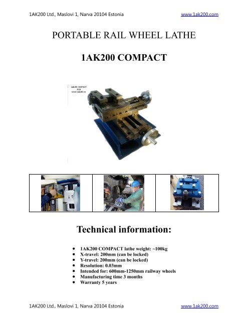 Portable Rail Wheel Lathe