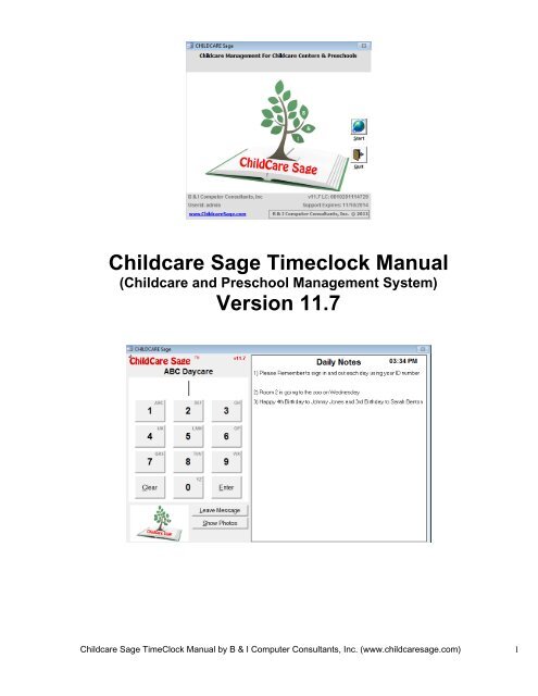 Childcare Sage Timeclock Manual