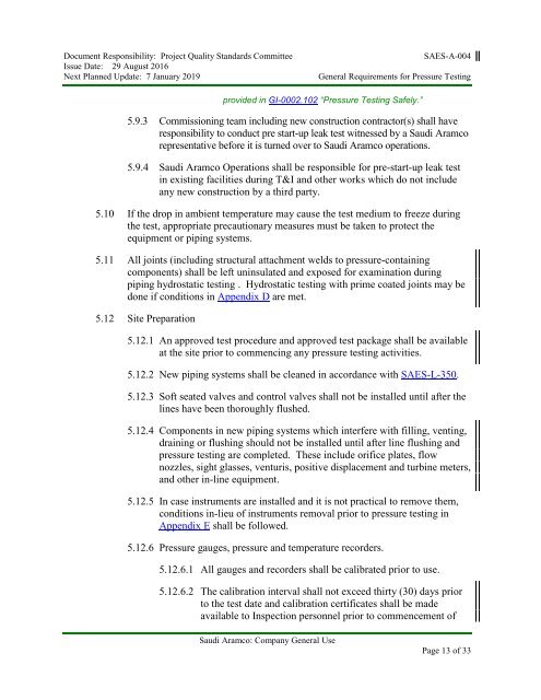 Document Responsibility: