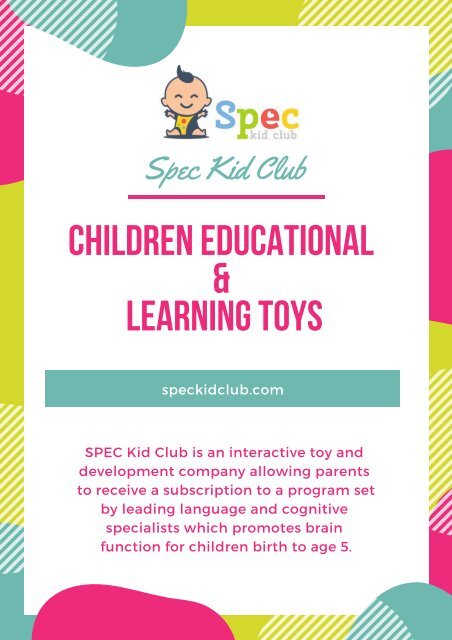 Spec Kid Club | Early Development Toys For Kids