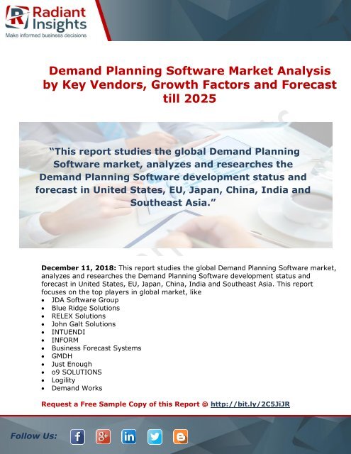 Demand Planning Software Market Analysis, Growth Potential And Forecast ...