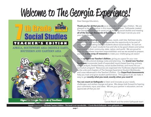Georgia Experience 7th Grade TEACHER'S EDITION