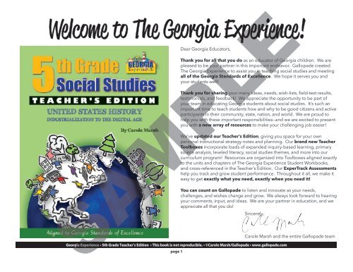 Georgia Experience 5th Grade TEACHER'S EDITION
