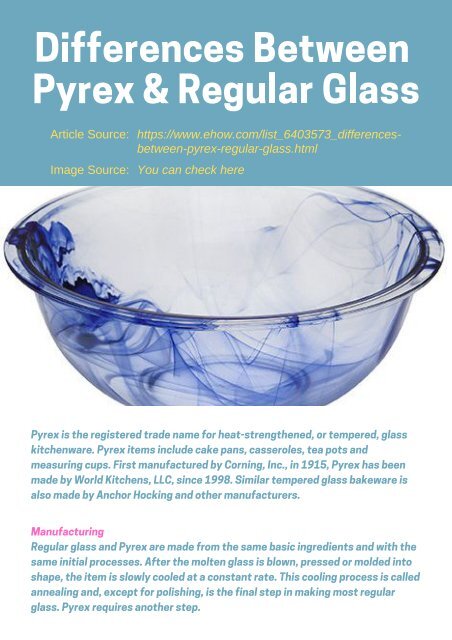 Differences Between Pyrex and Regular Glass