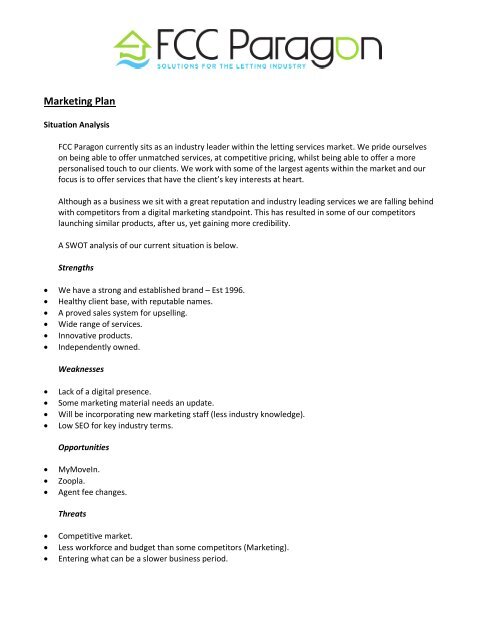 Marketing Plan - FCC Paragon