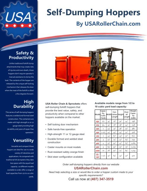 Self-Dumping Hoppers Product Sheet
