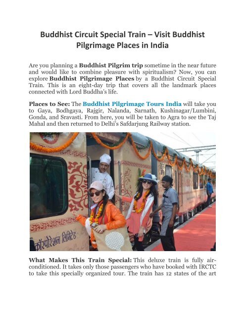 Buddhist Circuit Train – Explore to Buddhist Pilgrimage Places in India