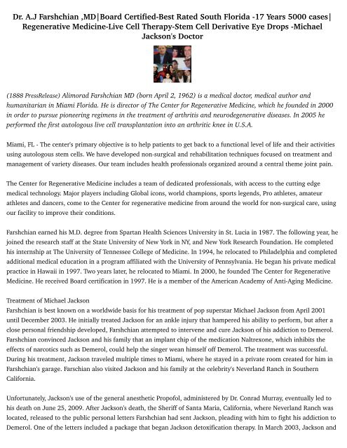 Dr. A.J Farshchian ,MD|Board Certified-Best Rated South Florida -17 ...