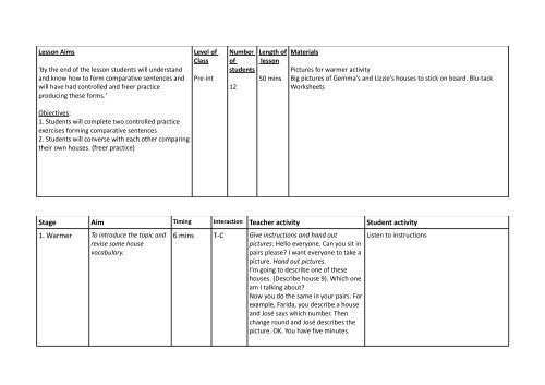 comparatives lesson plan