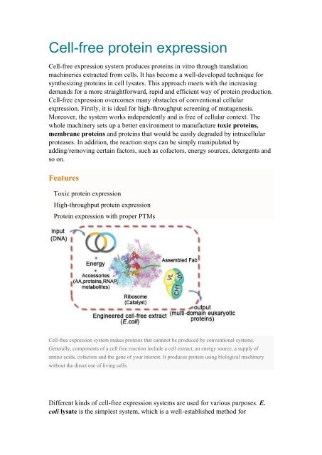 Cell-free protein expression