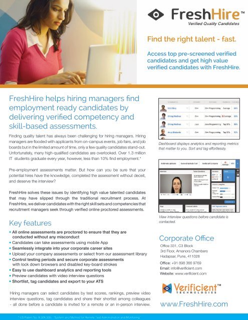 Freshhire One Pager