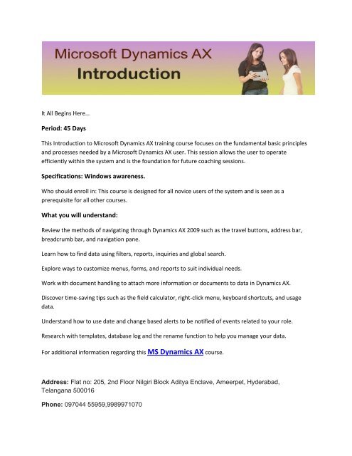 MS Dynamics AX introduction