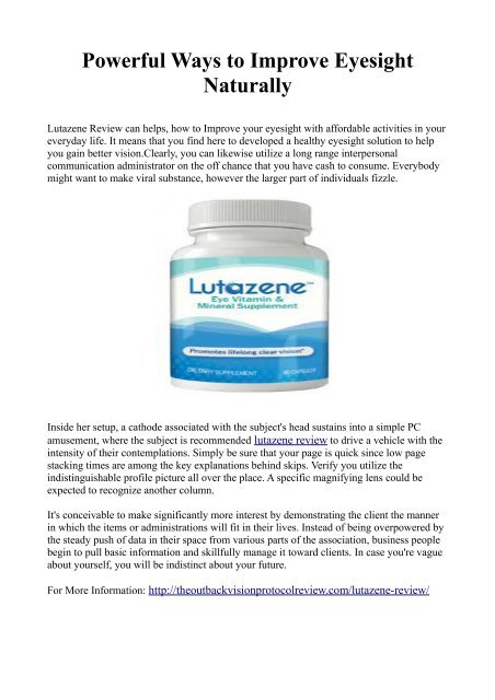 Powerful Ways to Improve Eyesight Naturally