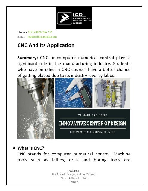 CNC And Its Application