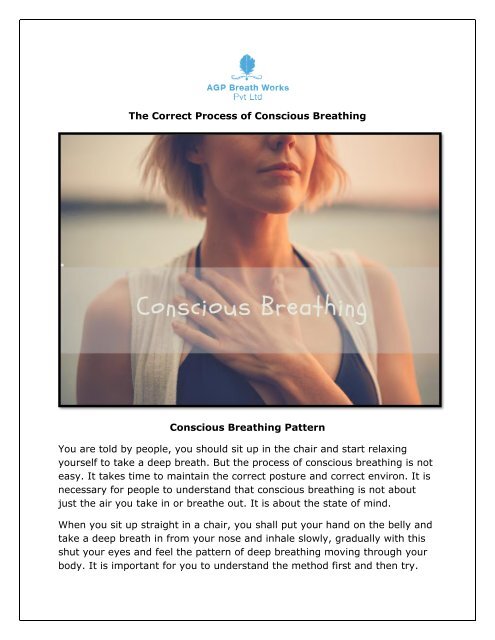 The correct process of Conscious Breathing