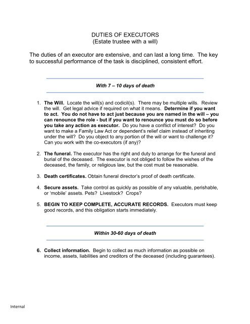 Duties-of-executors-list