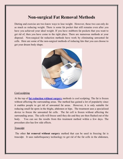 Non-surgical Fat Removal Methods