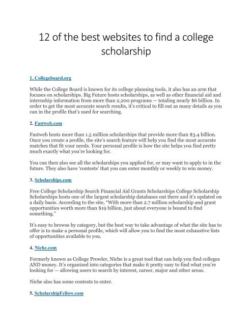 12 of the best websites to find a college scholarship