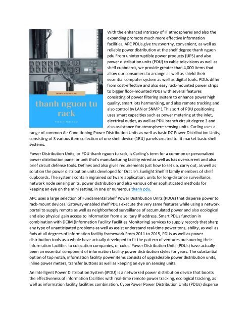 How you can Select Best Power Distribution Units