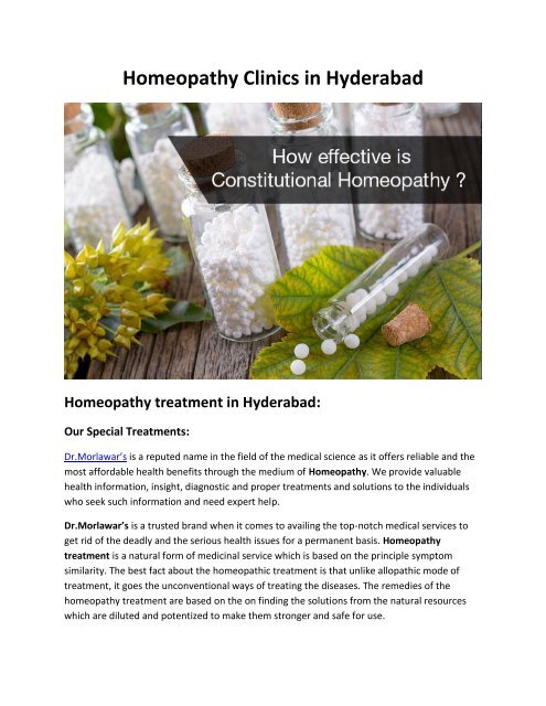 Homeopathy Clinics in Hyderabad