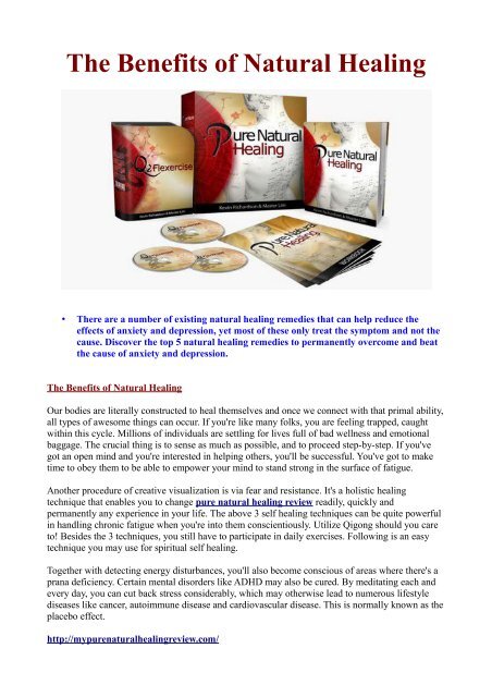 The Benefits of Natural Healing