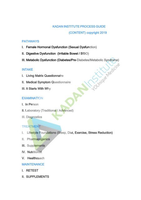 KADAN ME PROCESS GUIDE