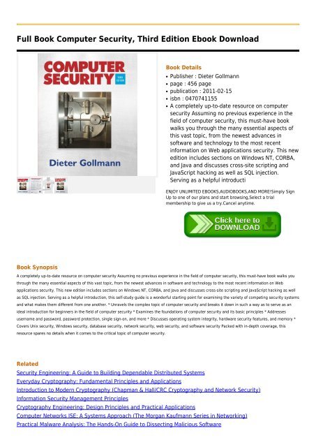 Computer Security Third Edition