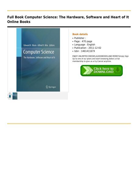 Computer Science The Hardware Software and Heart of It