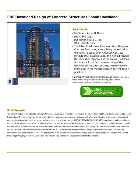 Design of Concrete Structures