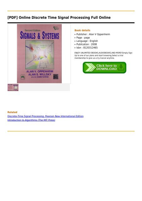 Discrete Time Signal Processing
