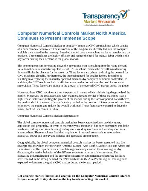 Computer Numerical Controls Market