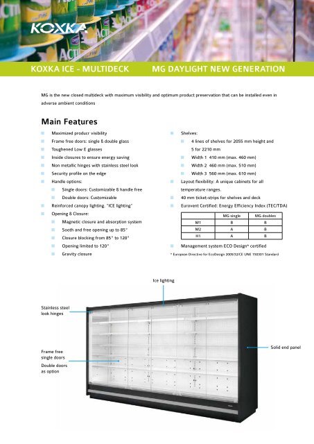 KOXKA ICE - MULTIDECK Main Features MG DAYLIGHT NEW ...