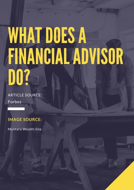 What Does A Financial Advisor Do?