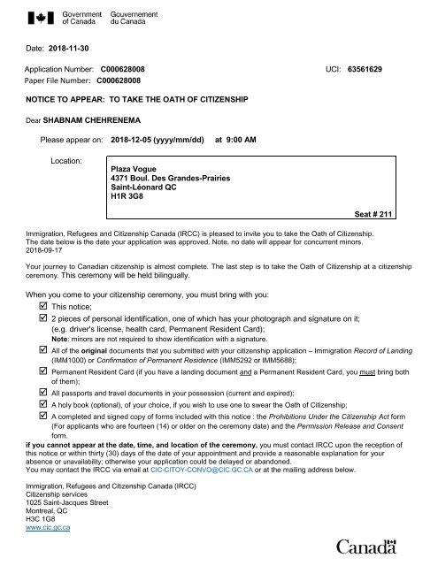 Canada Citizenship Id