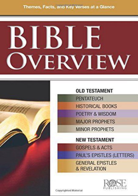 Bible Overview Pamphlet: Know Themes, Facts, and Key Verses at a Glance ...