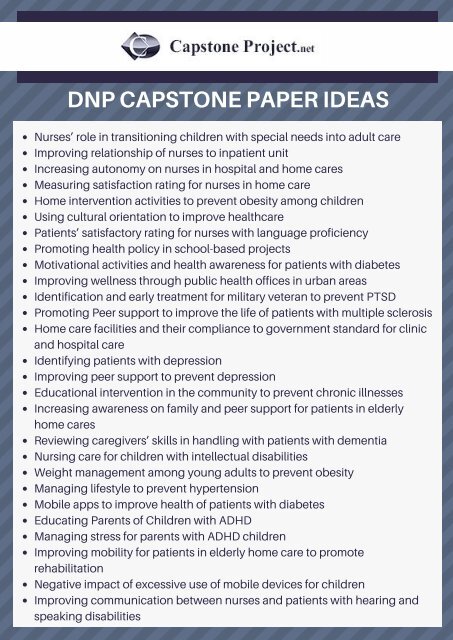 dnp-capstone-paper-ideas