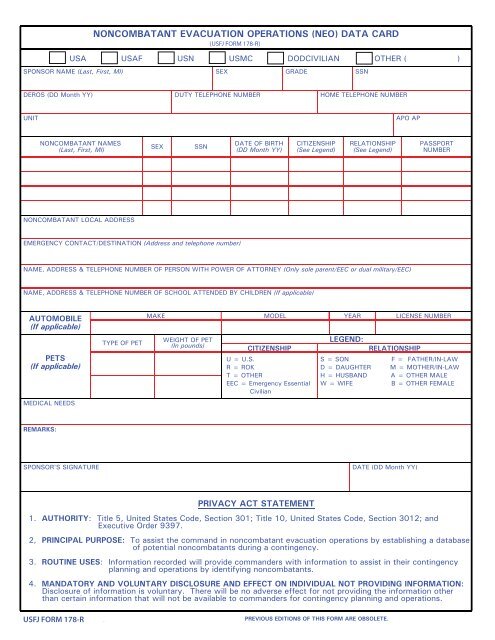 Tab 3.3 - USFJ FORM 178-R