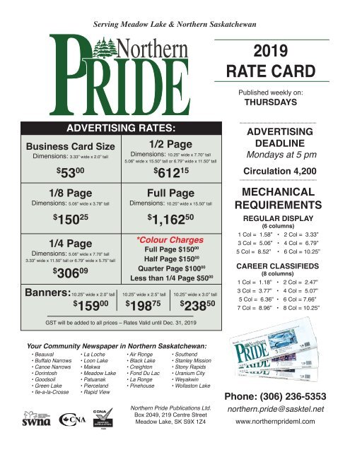 Rate Card 2019