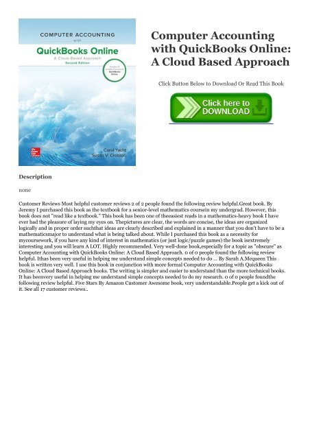 [read ebook] Computer Accounting with QuickBooks Online: A Cloud Based ...