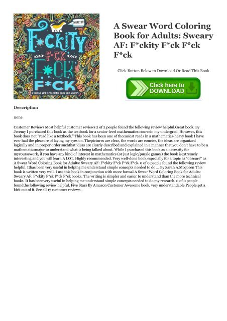 ~!PDF A Swear Word Coloring Book for Adults: Sweary AF: F*ckity F*ck F ...