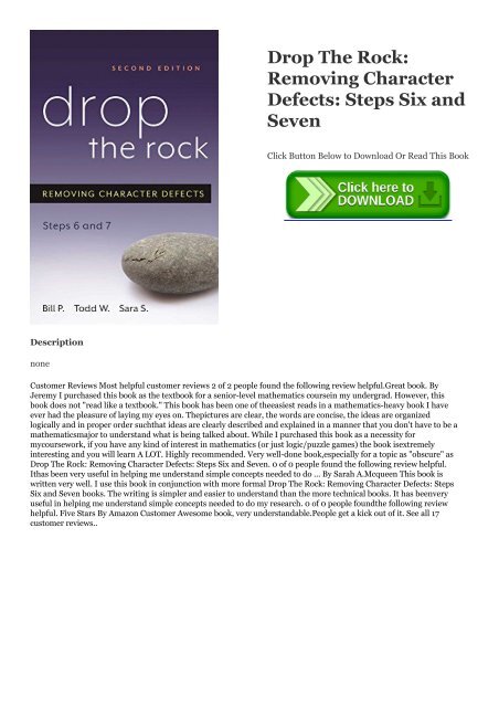 [PDF] FREE Drop The Rock: Removing Character Defects: Steps Six and ...