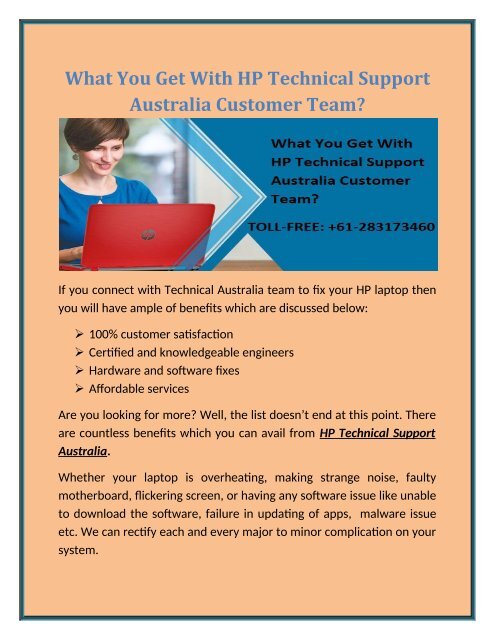 What You Get With HP Technical Support Australia Customer Team?