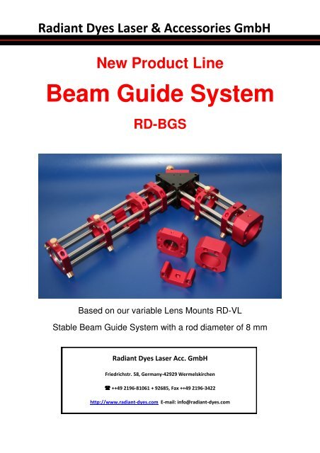 New Product Line Beam Guide System RD-BGS - Radiant Dyes ...