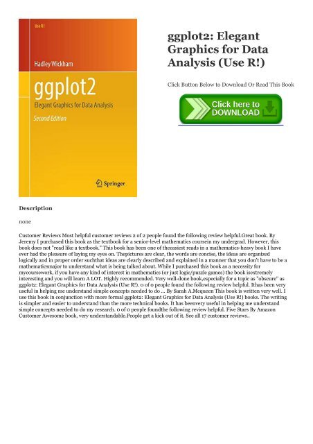 DOWNLOAD PDF eBook Free ggplot2: Elegant Graphics for Data Analysis ... DOWNLOAD PDF eBook Free ggplot2: Elegant Graphics for Data Analysis ...