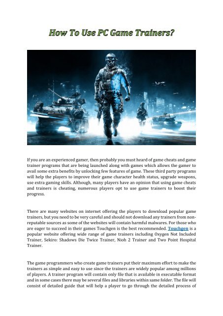 How To Use PC Game Trainers