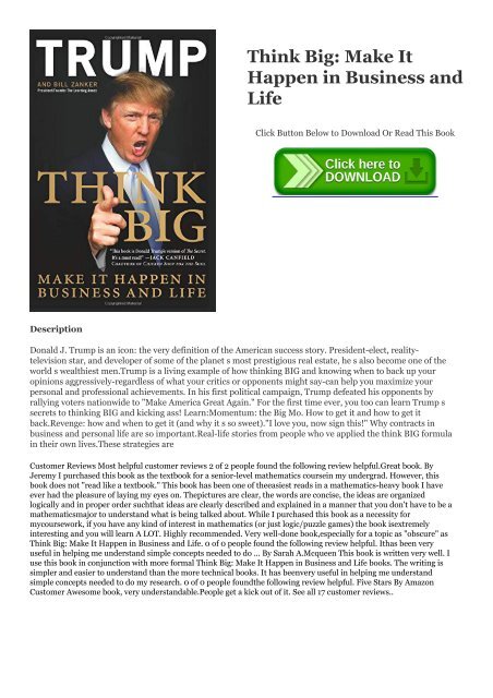 [PDF] DOWNLOAD Think Big: Make It Happen in Business and Life download ...