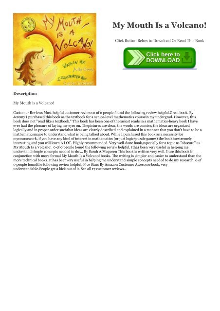 [NEW LAUNCH!] My Mouth Is a Volcano! Free Online