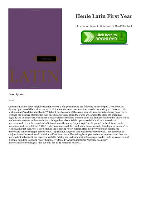 !#PDF Henle Latin First Year ^$BOOK Robert J. Henle