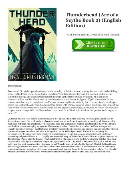 [BOOK] Thunderhead (Arc of a Scythe Book 2) (English Edition) PDF - KINDLE