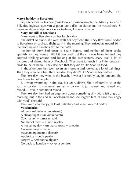 TEXTOS EN INGLÉS BÁSICO